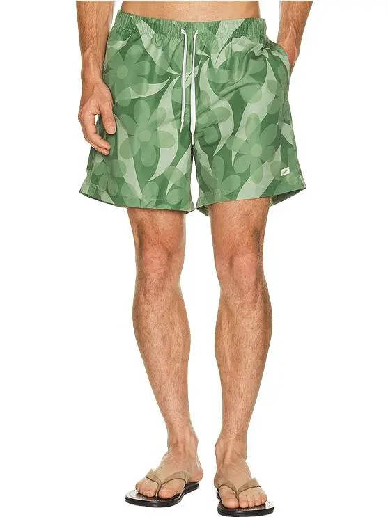 BATHER Fern Daisy Trip Swim Trunk - Green