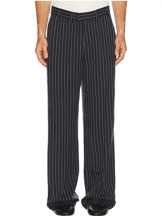KROST Elliott Pinstripe Trousers - Dark Navy