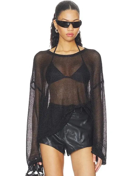 Lioness Bloom Long Sleeve Top - Noir