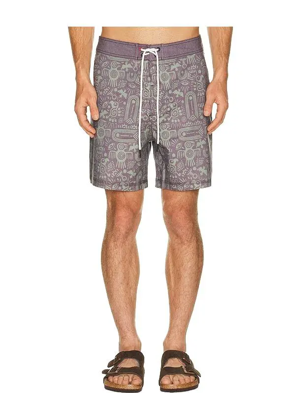 IRON & RESIN Aztec Print Boardshorts - Grape