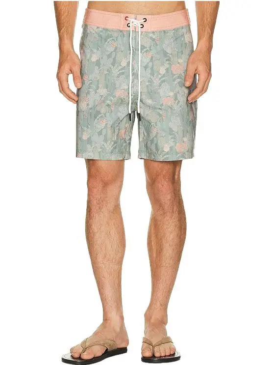 IRON & RESIN Cactus Print Boardshorts - Green