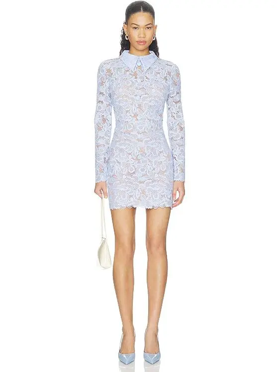 NADINE MERABI Lorna Lace Mini Dress - Blue