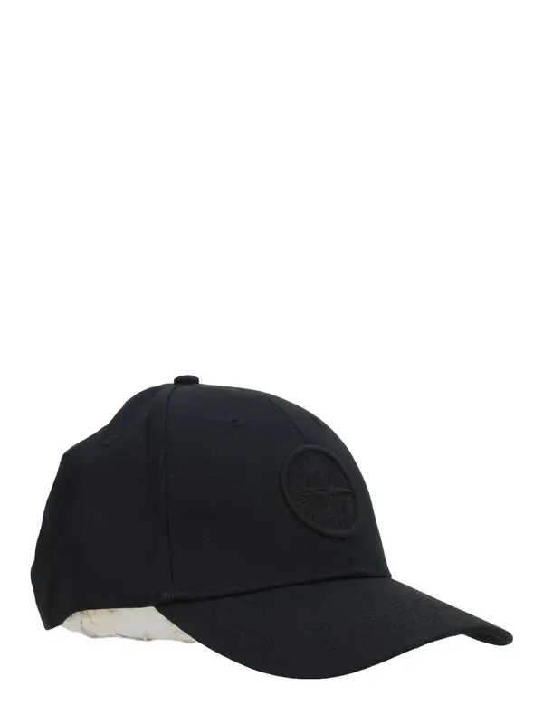 Stone Island Baseball Cap With Embossed Logo - Black