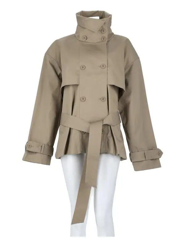 ROTATE BY BIRGER CHRISTENSEN Short Trench Coat - Cream