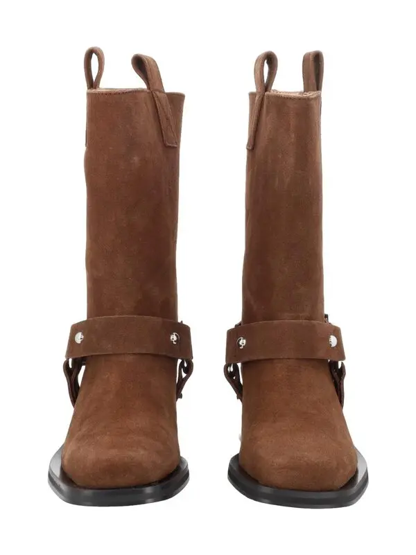GANNI Suede Biker Boots - Multicolor
