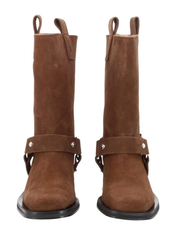 GANNI Suede Biker Boots - Multicolor