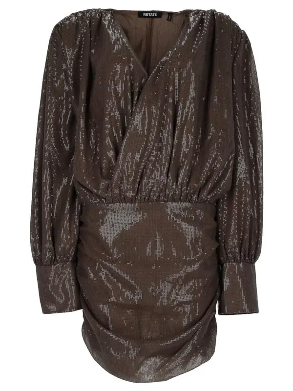 ROTATE BY BIRGER CHRISTENSEN Sequin Mini Dress - Brown