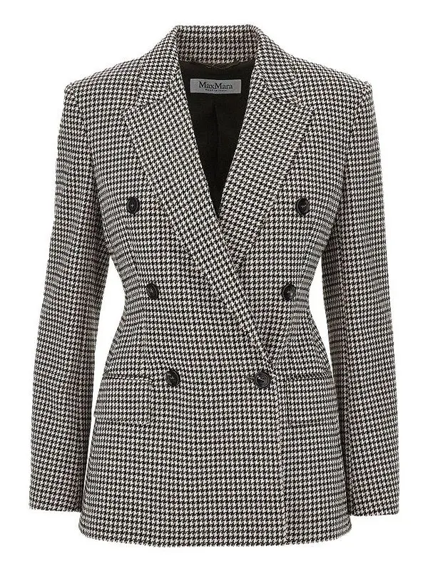Max Mara Houndstooth Double-breasted Jacket - Multicolor