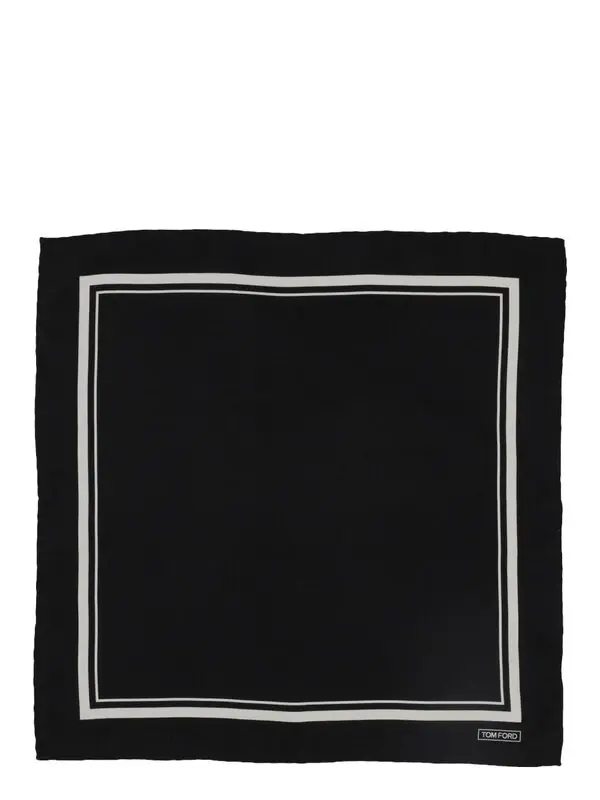 TOM FORD Fazzoletto Da Taschino Con Bordo Tono Su Tono - Black