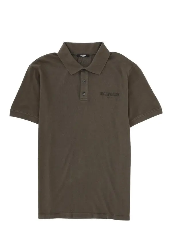 Balmain Polo Con Logo - Brown