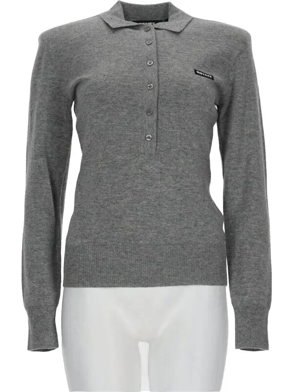 ROTATE BY BIRGER CHRISTENSEN Polo In Merino Wool And Cashmere - Gray