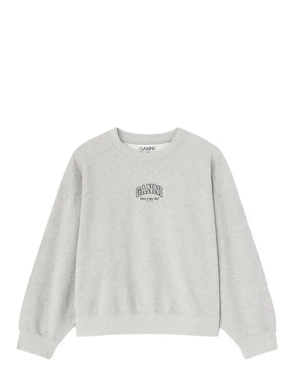 GANNI Logo Sweatshirt - Gray