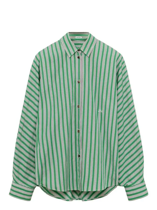 Loewe Striped Cotton Shirt - Green