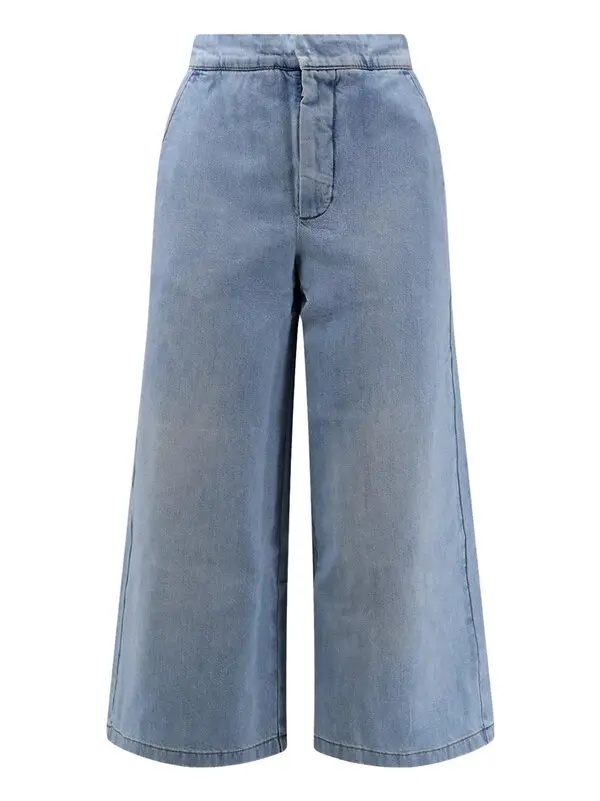 Loewe Wide-leg Cotton Trousers - Blue