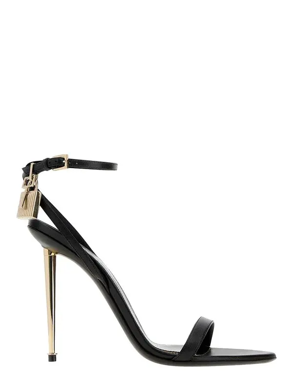 TOM FORD Leather Sandals With Metal Padlock Detail - Black