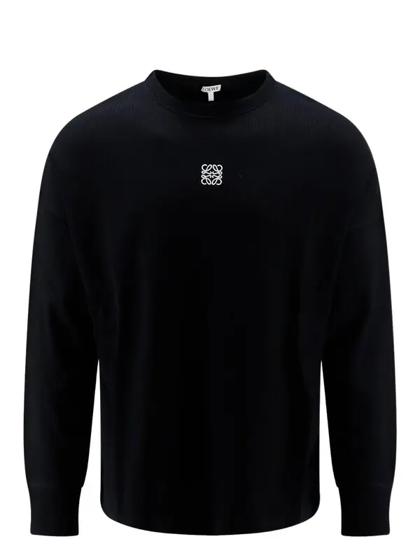 Loewe Ribbed Cotton Tshirt - Black