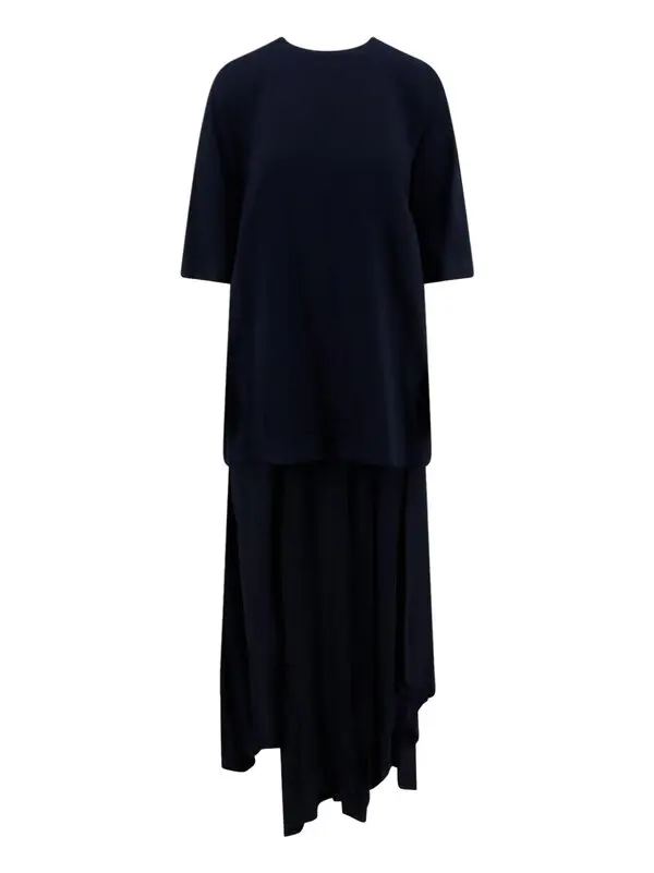 SEMICOUTURE Silk Blend Top And Skirt Set - Blue