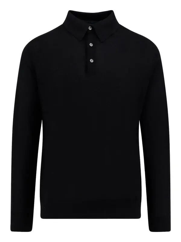 Kiton Wool Polo Shirt - Black