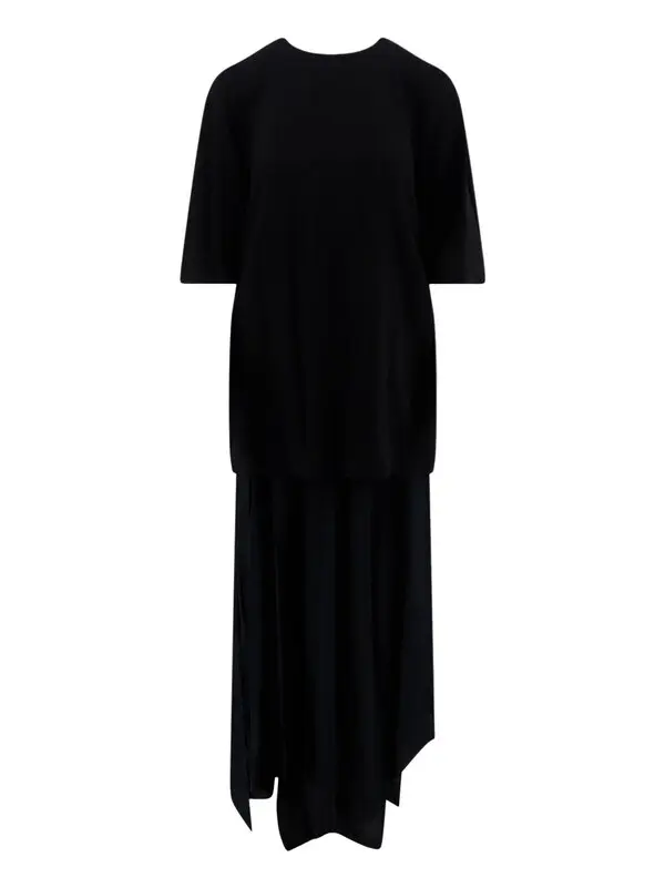 SEMICOUTURE Silk Blend Top And Skirt Set - Black