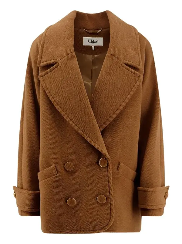Chloé Double-breasted Wool Coat - Brown