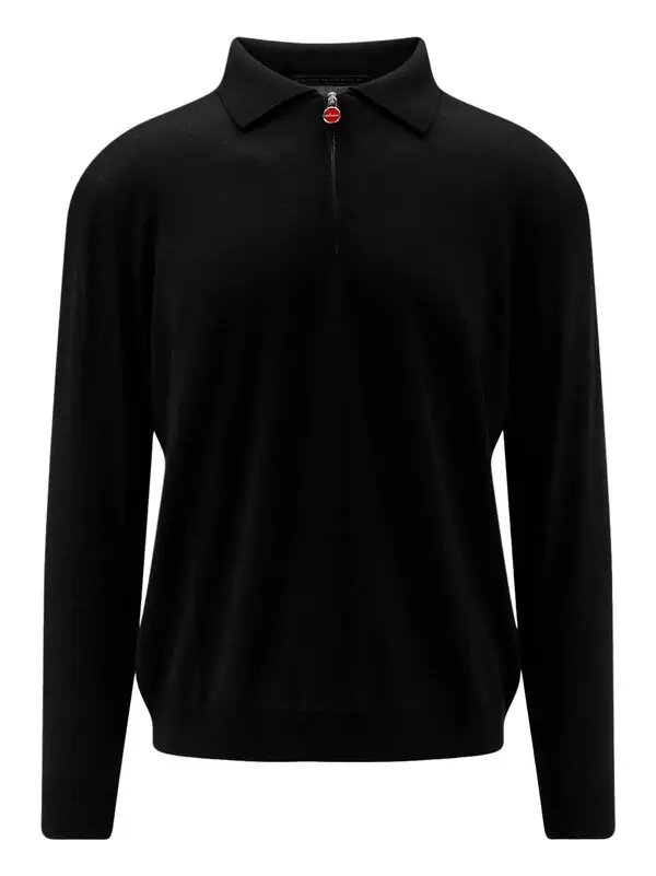 Kiton Wool Polo Shirt - Black