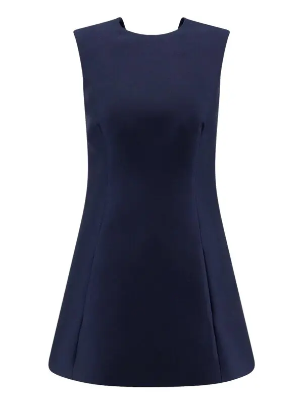 Balenciaga Aline Merino Wool And Silk Blend Short Dress - Blue