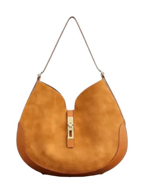 MI BOLSA LONDON Cotswolds Genuine Suede Leather Shoulder Bag - Brown