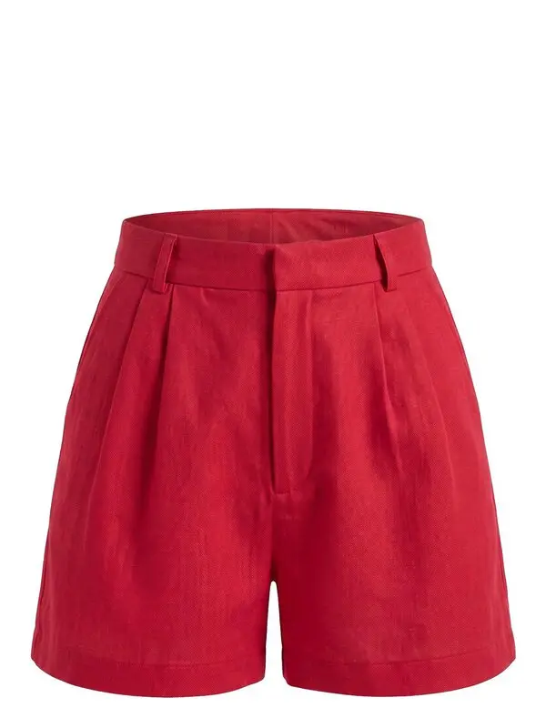 Yumi Kim Rhea Linen Shorts - Red
