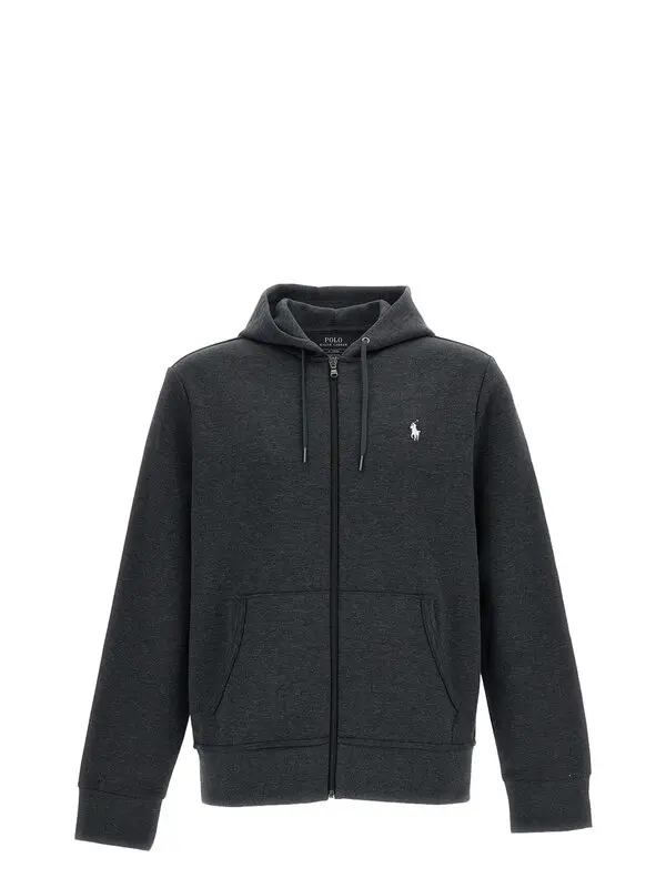 Polo Ralph Lauren Hooded Zip Flap Sweatshirt - Grey