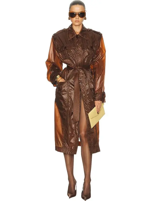 Saint Laurent Trench Coat - Cognac