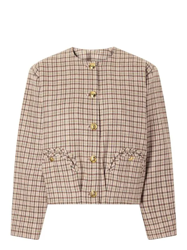 BLAZÉ MILANO Altai Checked Wool And Cashmere-blend Jacket - Gray
