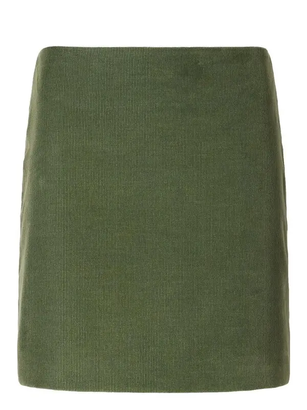 BLAZÉ MILANO Coci Cotton-corduroy Mini Skirt - Green