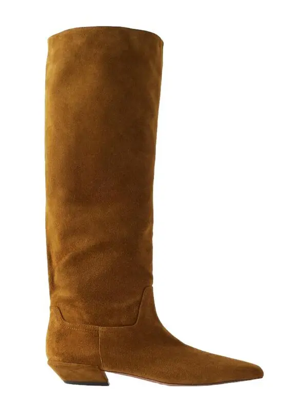 Paris Texas Bettina Suede Knee Boots - Brown