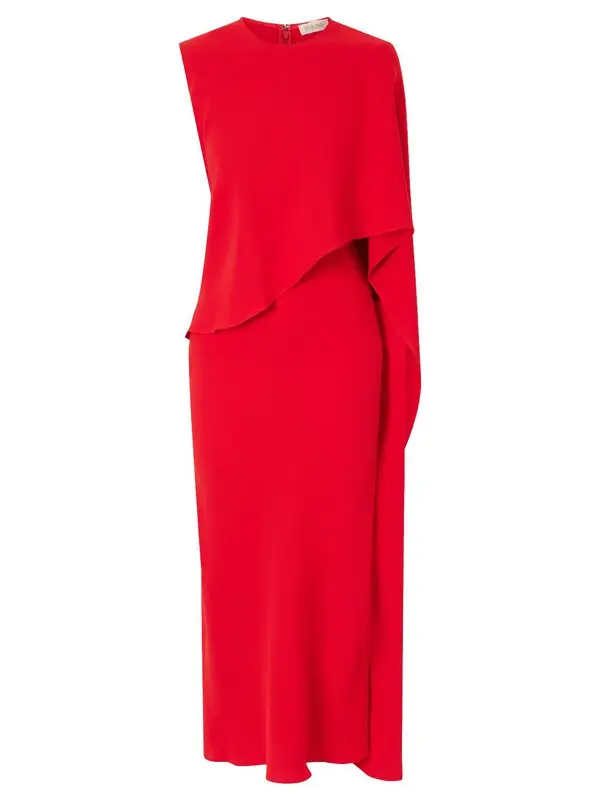 HEIRLOME Clementine Silk-crepe Draped Maxi Dress - Red