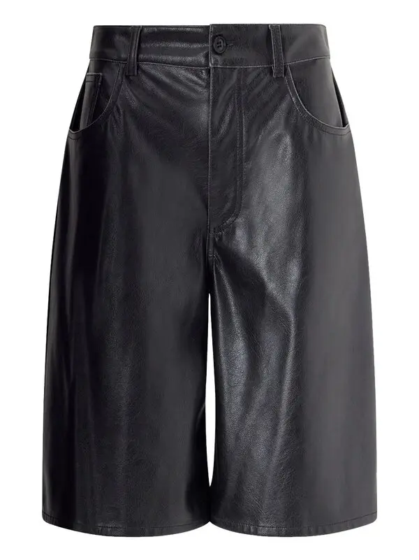 MAISON MARGIELA Knee-length Leather-effect Shorts - Black