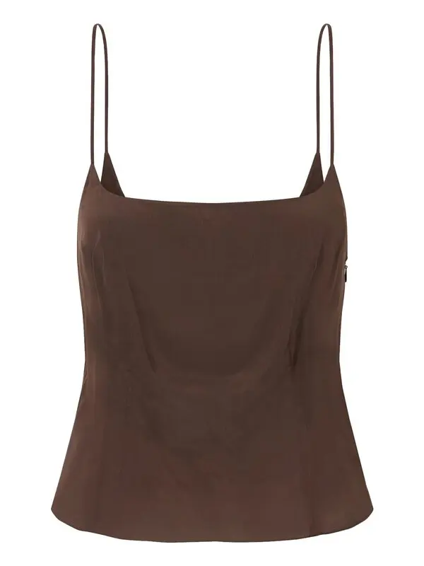 ST. AGNI Stretch Satin Cami - Brown