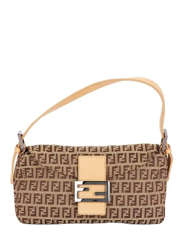 Fendi Zucchino Monogram Shoulder Bag - Brown
