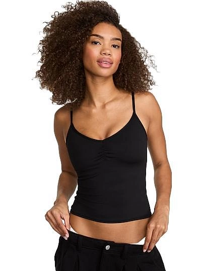 Pink Relay™ Ruched Bra Tank - Black
