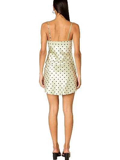 Victoria's Secret Nia Polka Dot Satin Skort With Bow Accent - Green