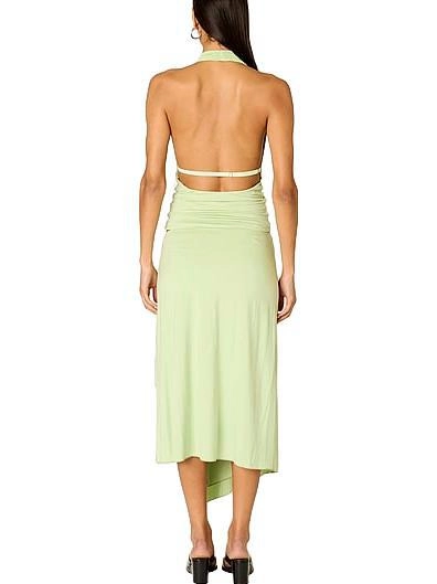 Victoria's Secret Nia Midi Skirt With Ruffle Trim And High Slit - Green