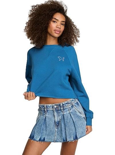 Pink Campus Fleece™ Boxy Crew Sweatshirt - Blue