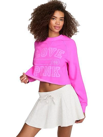 Pink Campus Fleece™ Boxy Crew Sweatshirt - Pink