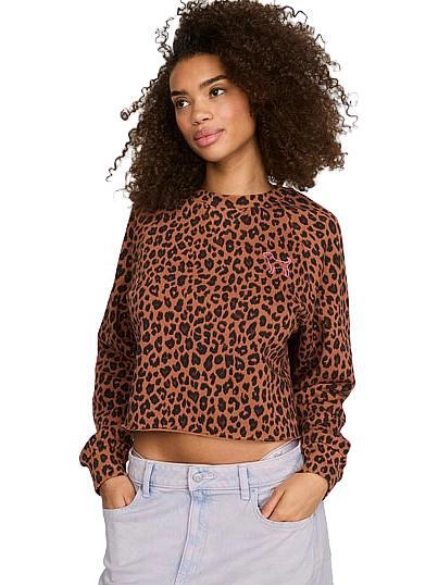 Pink Campus Fleece™ Boxy Crew Sweatshirt - Print