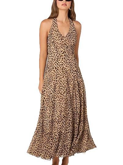 Victoria's Secret Astr The Label Chiffon Halter Maxi Dress - Print