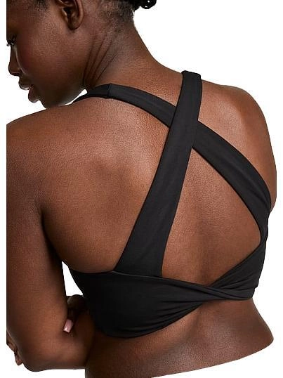 Pink Relay™ Twist-back Bra - Black