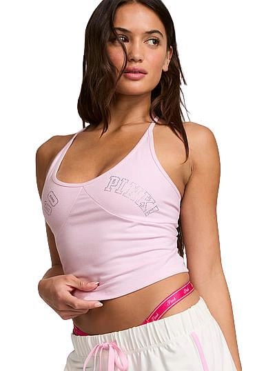 Pink All-day Cotton™ Racerback Bra Tank With Keyhole Cutout - Pink