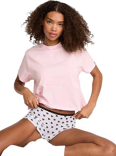 Pink Cotton Oversized Pocket Tee - Pink