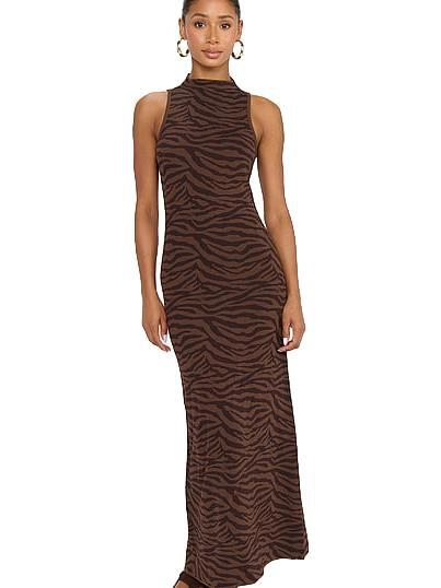 Victoria's Secret Show Me Your Mumu Tiger High Neck Maxi Dress - Print