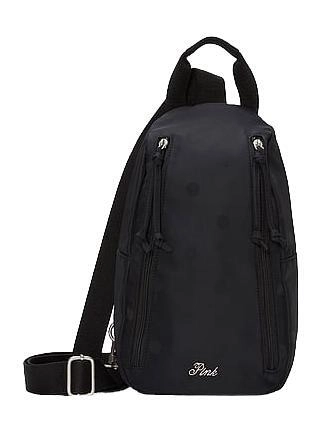 Pink Satin Sling Bag - Black