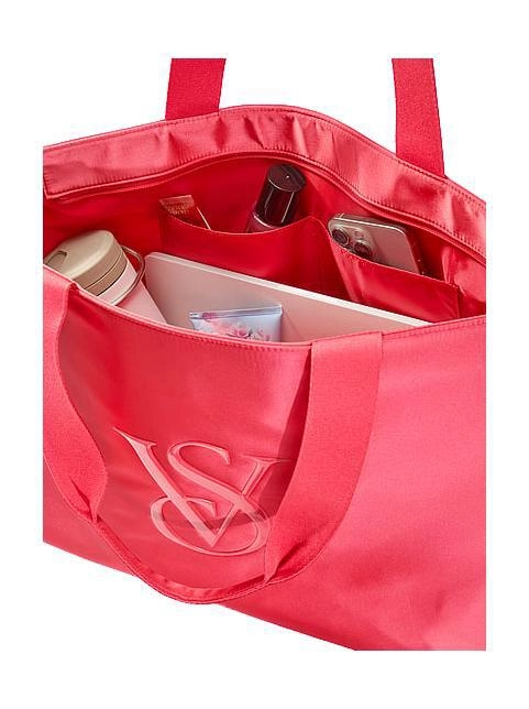 Victoria's Secret Monogram Logo Tote Bag - Red